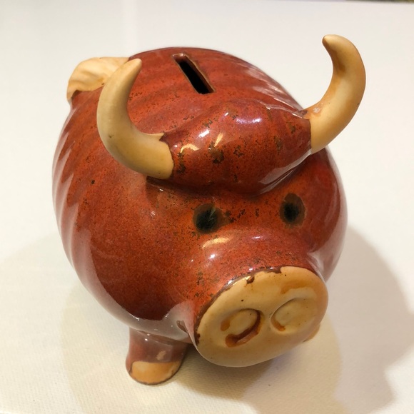 Accents | Ceramic Pottery Bull Bank | Poshmark